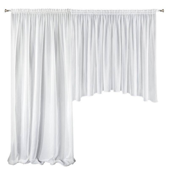 Zavjesa za balkonski prozor s ukrasnom čipkom Aga trakasta 400X145 i 200X245 | Set od 2 komada ...